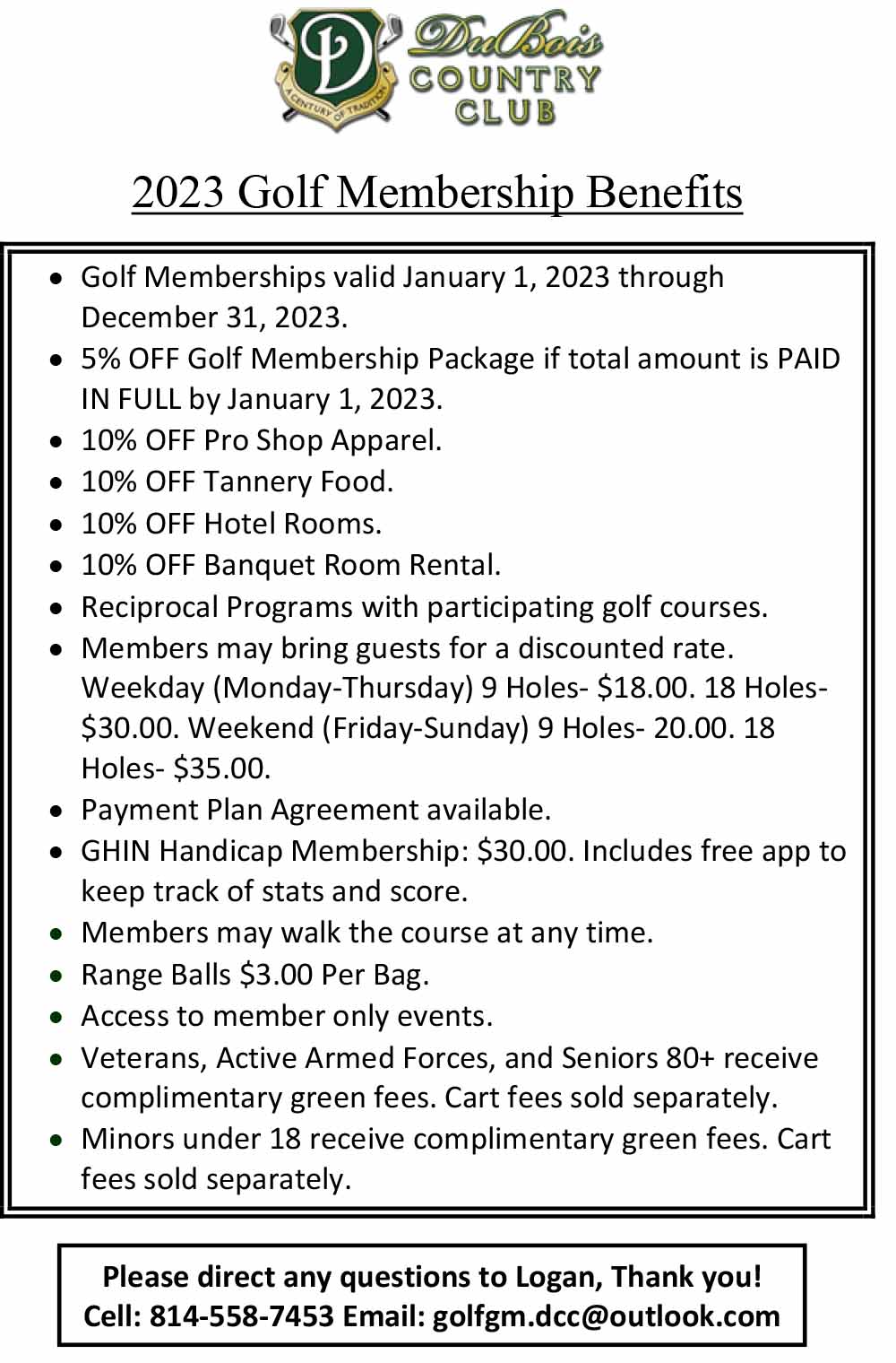 Membership - DuBois Country Club